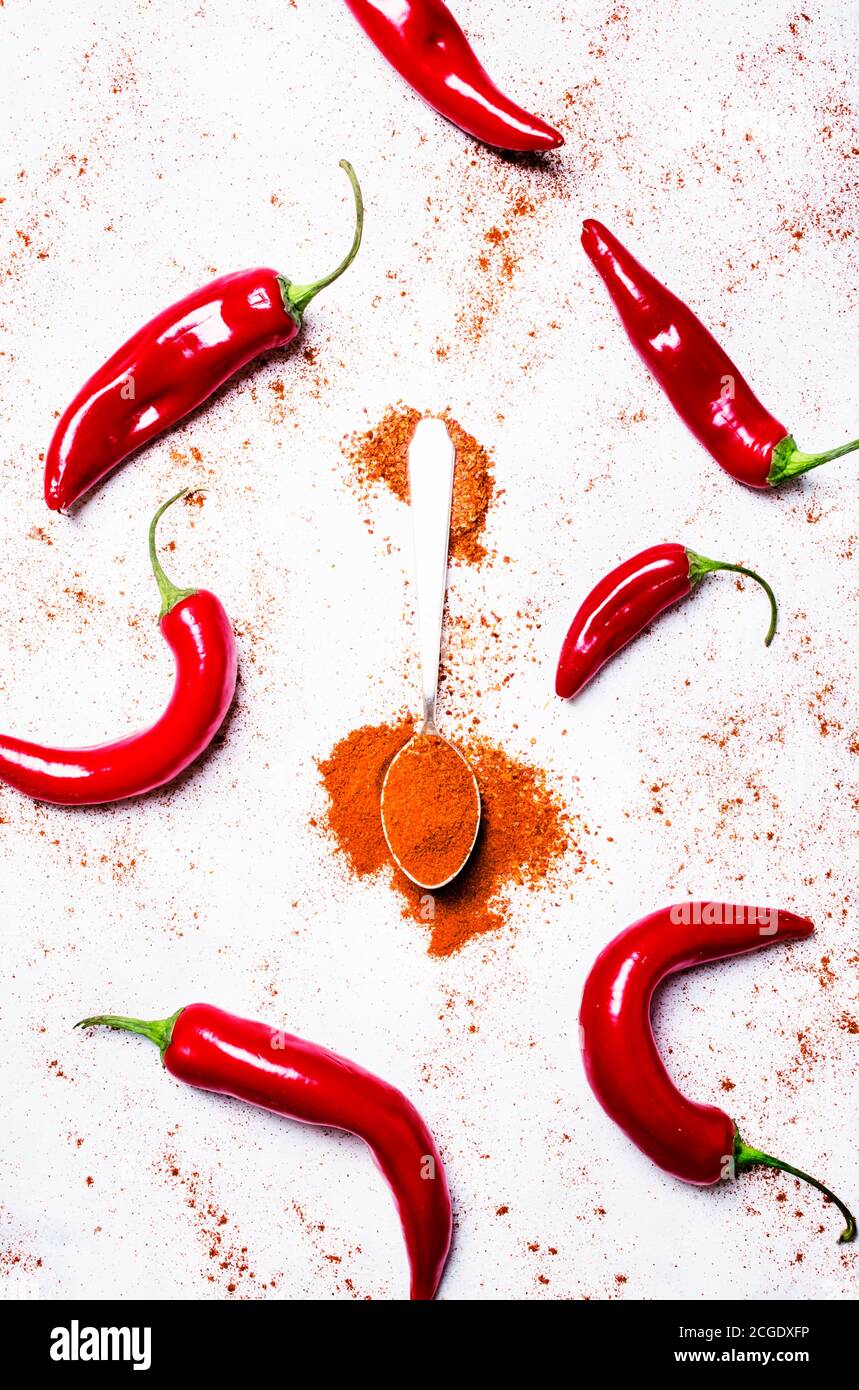 Spoon silver red hot aroma ingredient hi-res stock photography and ...