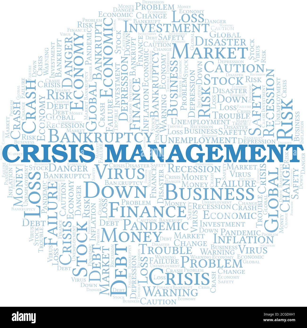 Crisis Management word cloud create with the text only Stock Vector ...