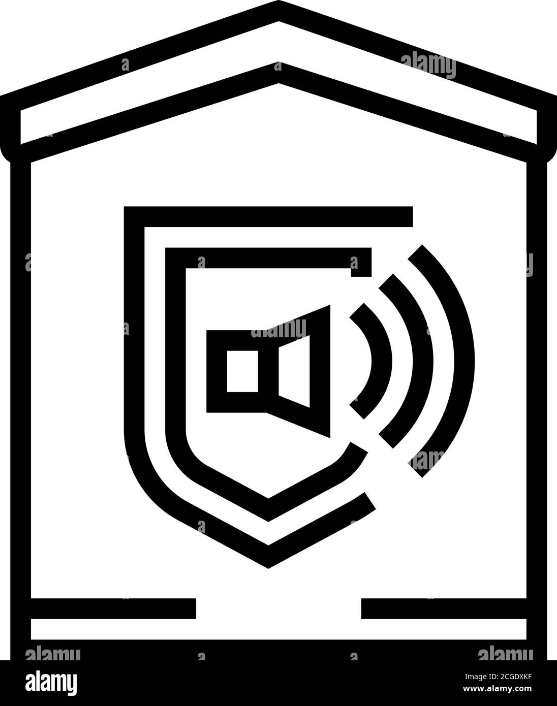house sound signalization line icon vector isolated illustration Stock ...
