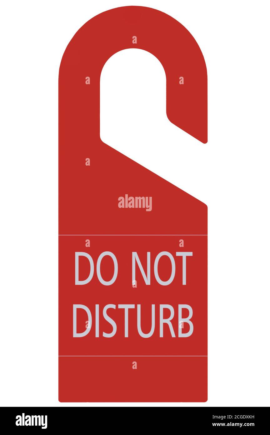 Red Do Not Disturb Door Handle Cardboard Tag Vertical Isolated Hanger