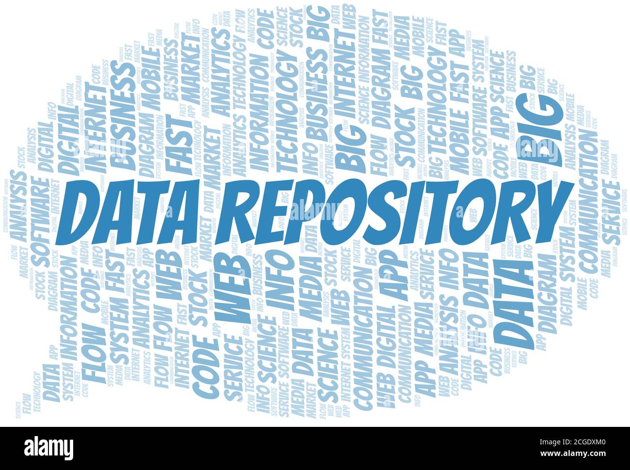 Data Repository vector word cloud, made with the text only Stock Vector ...