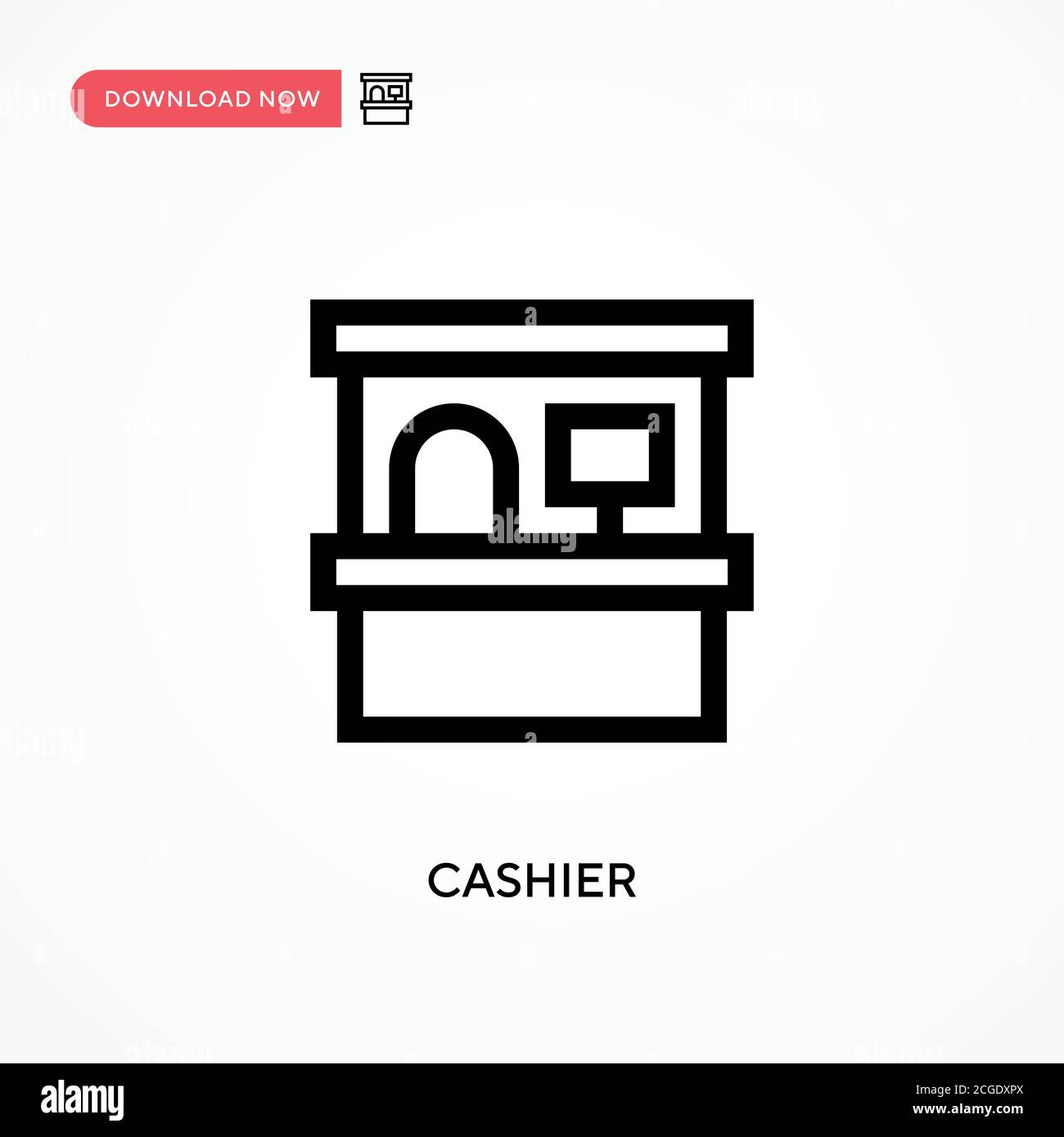 Portrait cashier supermarket checkout Stock Vector Images - Alamy