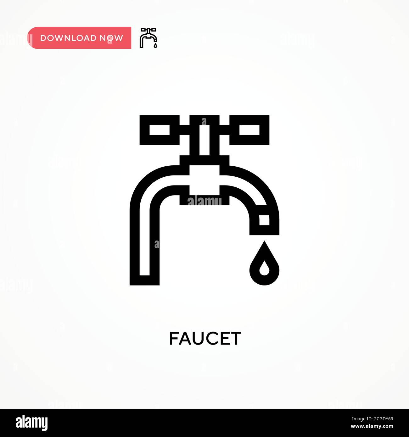 Chrome tap running water Stock Vector Images - Alamy