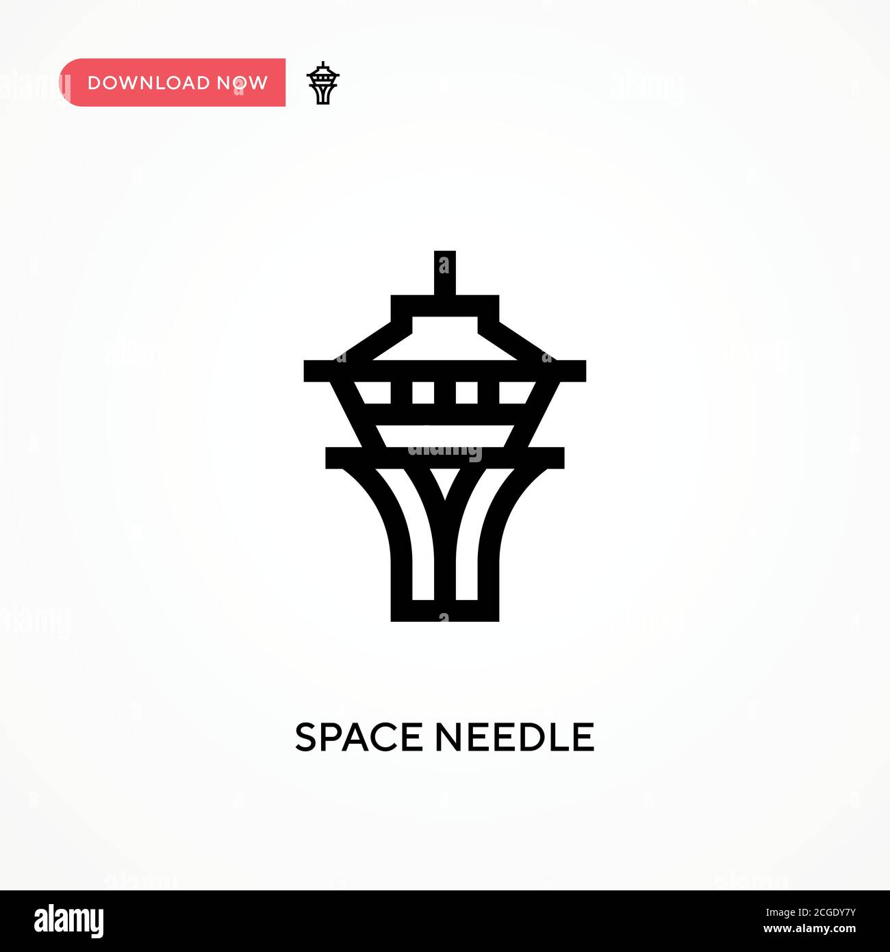Space needle Simple vector icon. Modern, simple flat vector illustration for web site or mobile ...