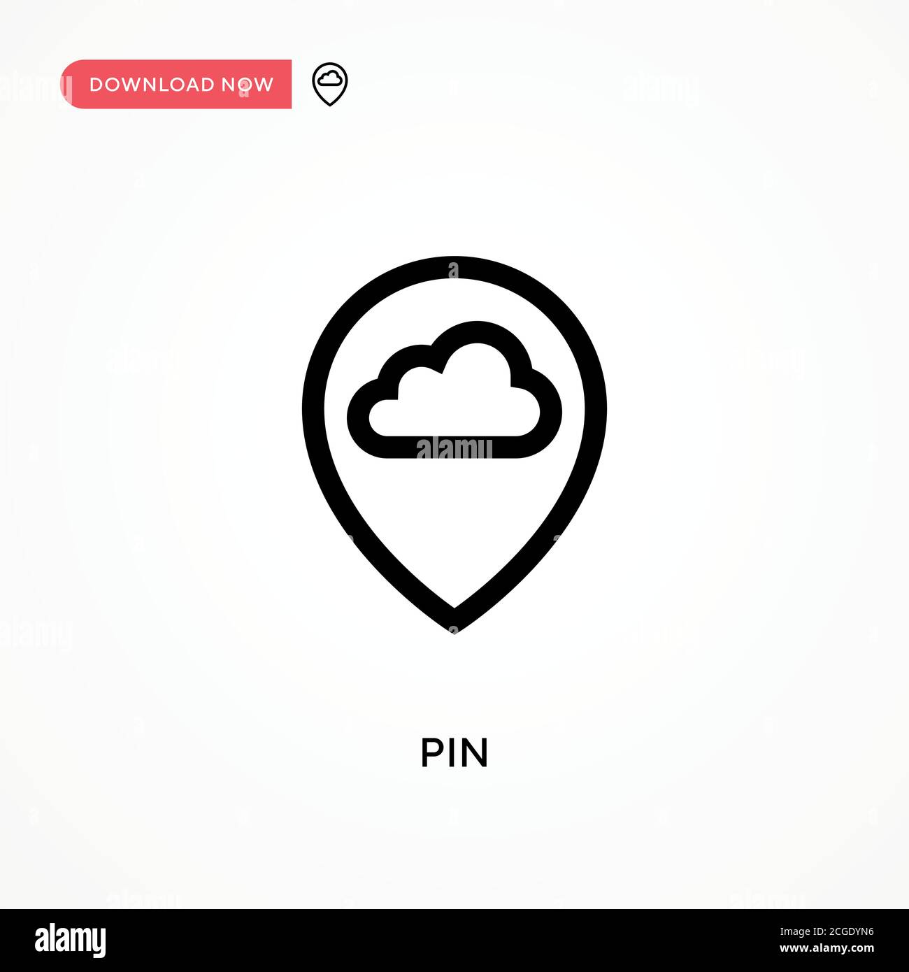 Pin Simple vector icon. Modern, simple flat vector illustration for web ...