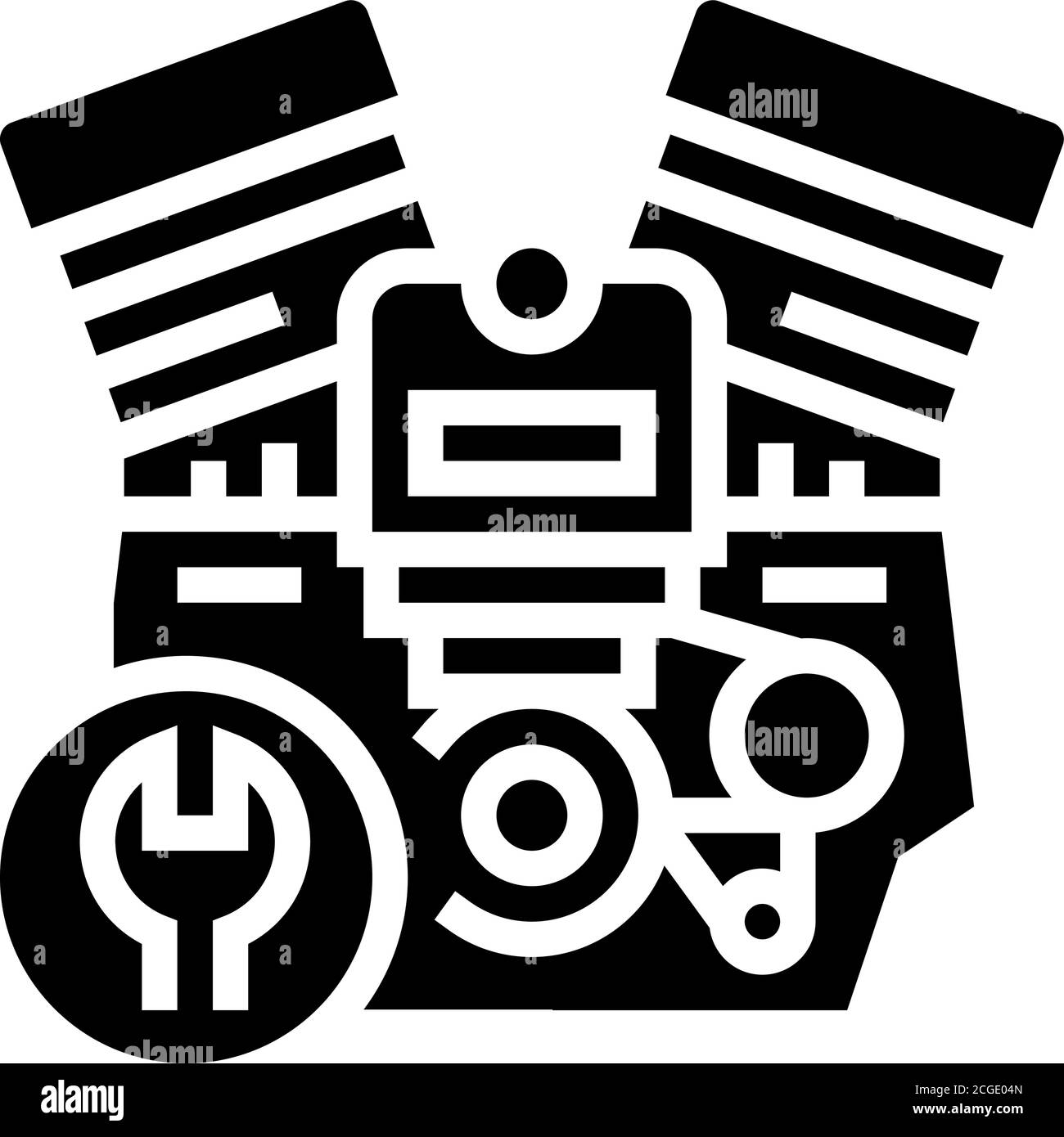 engine repair glyph icon vector isolated illustration Stock Vector ...