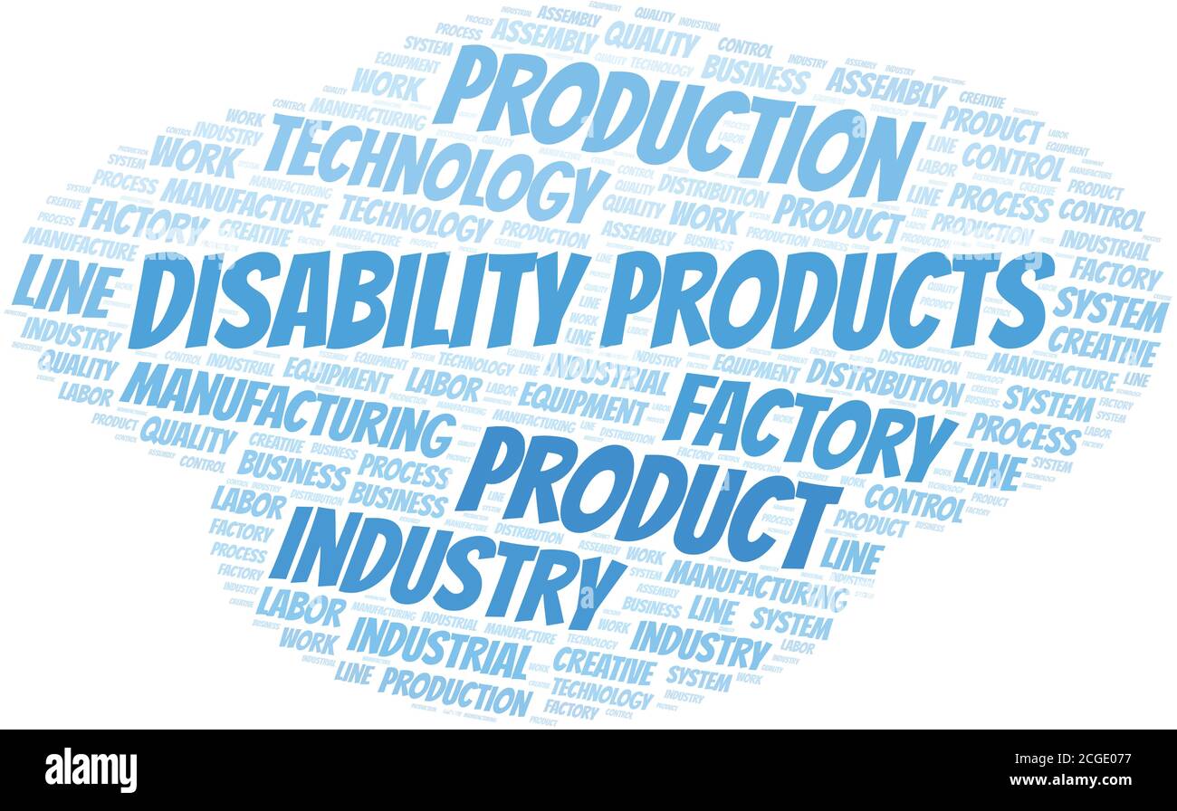 Disability Products word cloud create with the text only Stock Vector ...