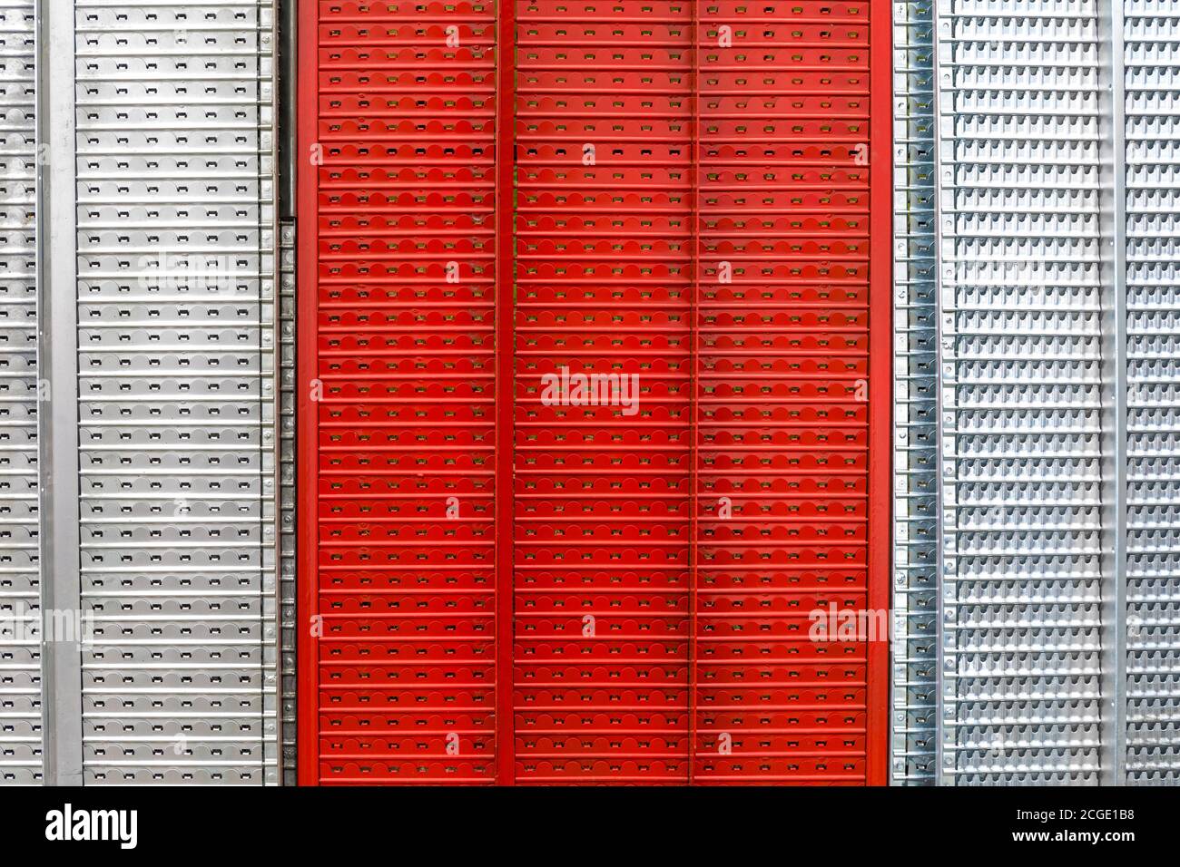 Red and Stainless Steel Metal Floors at Farm Stock Photo - Alamy