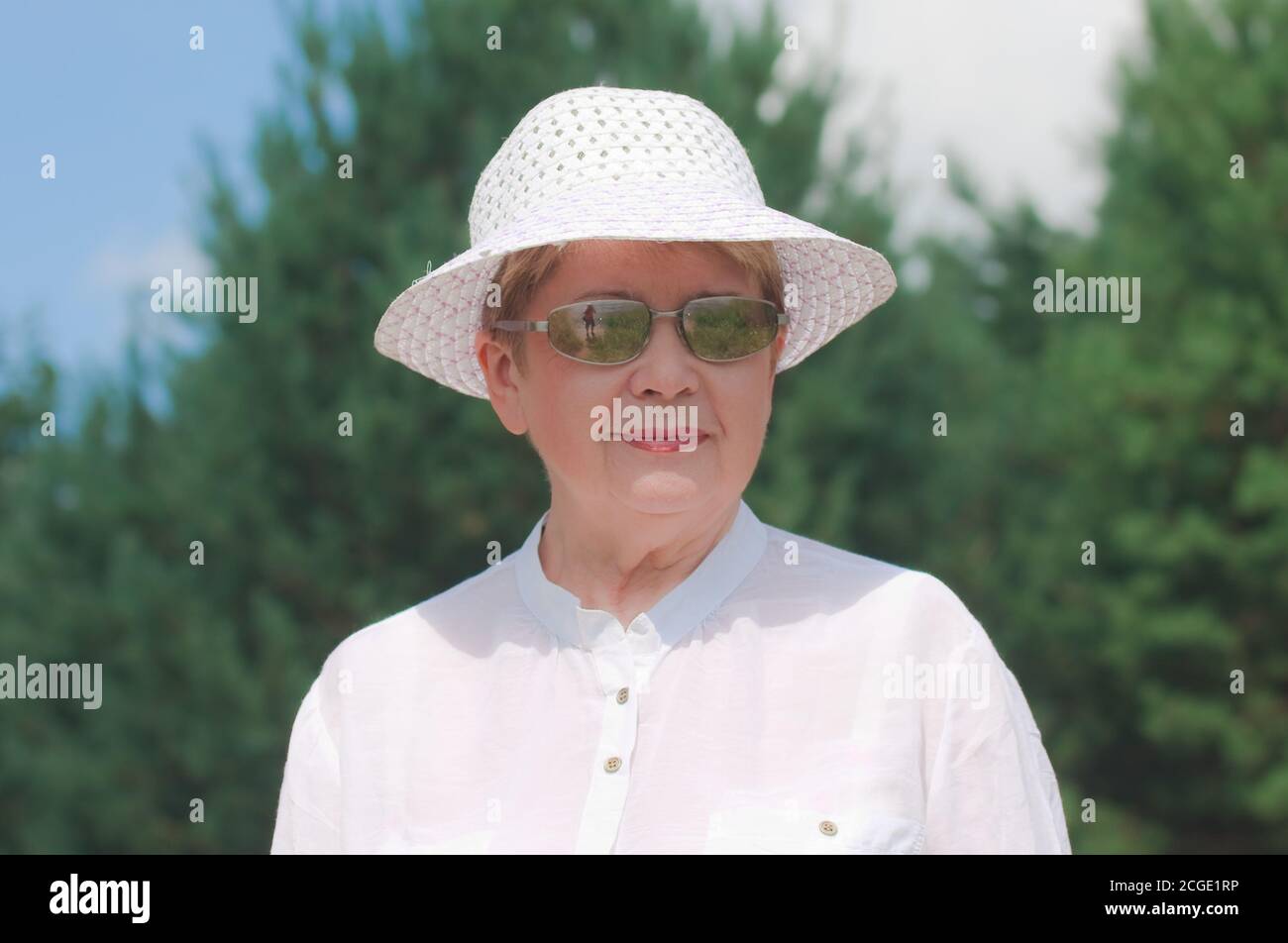 Portrait of pensioner Stock Photo - Alamy