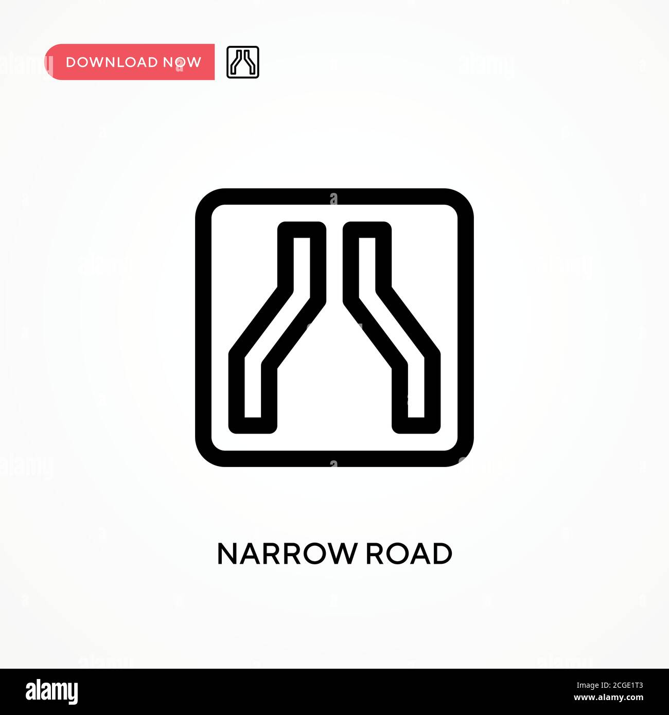 Narrow road Simple vector icon. Modern, simple flat vector illustration ...