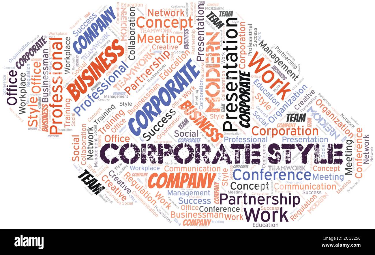 Corporate Style vector word cloud, made with the text only Stock Vector ...