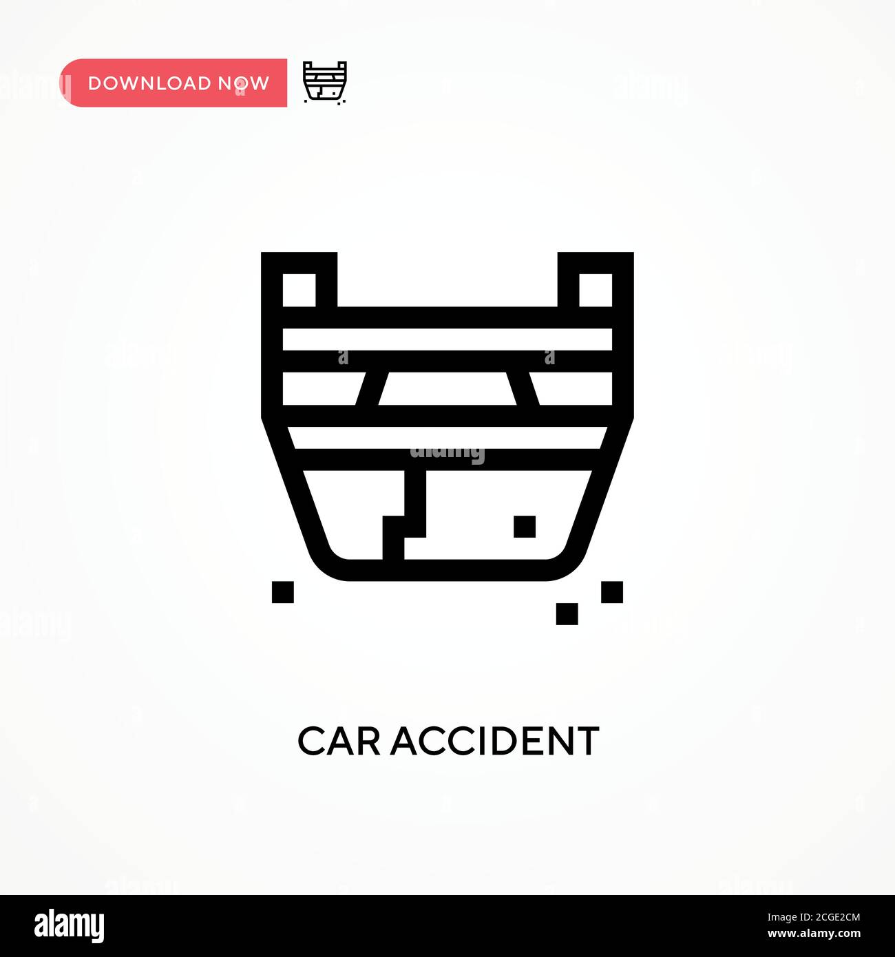 Car accident Simple vector icon. Modern, simple flat vector ...
