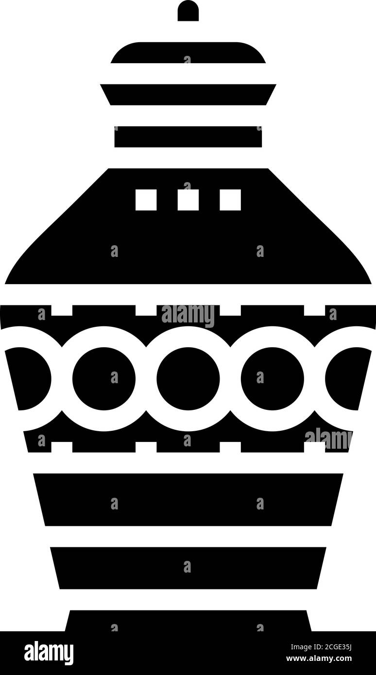 funeral urn glyph icon vector isolated illustration Stock Vector Image ...