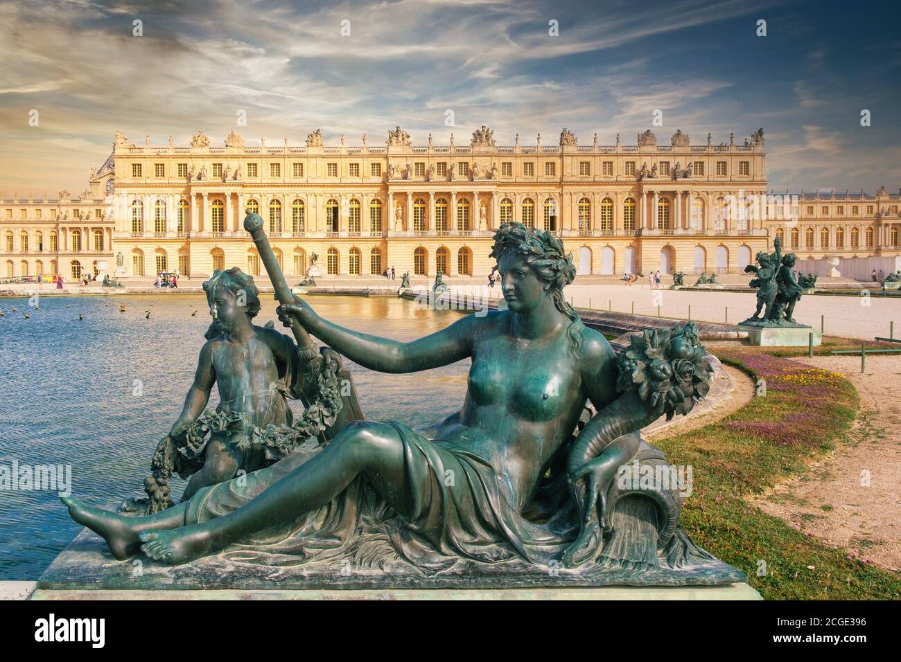 The royal Palace of Versailles near Paris at sunset Stock Photo - Alamy