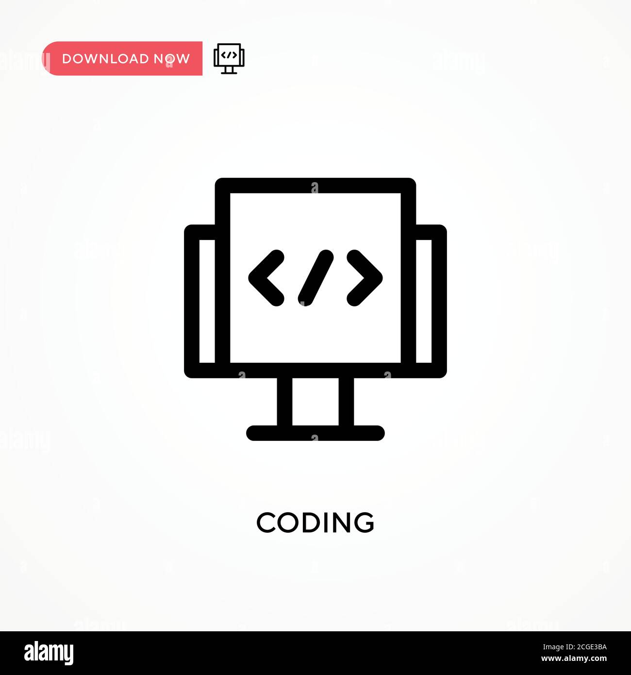 Coding Simple vector icon. Modern, simple flat vector illustration for ...