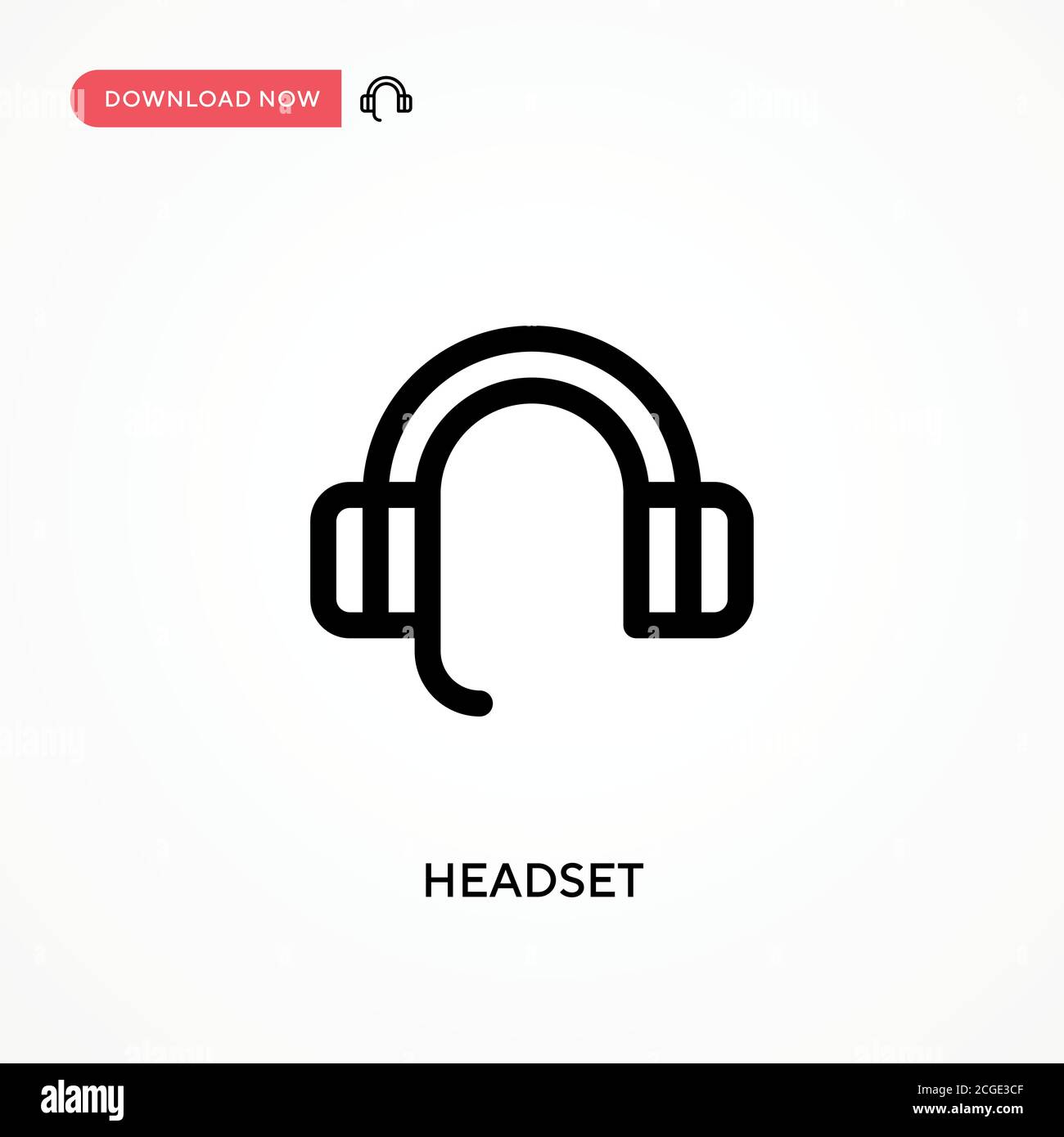 Headset Simple vector icon. Modern, simple flat vector illustration for ...