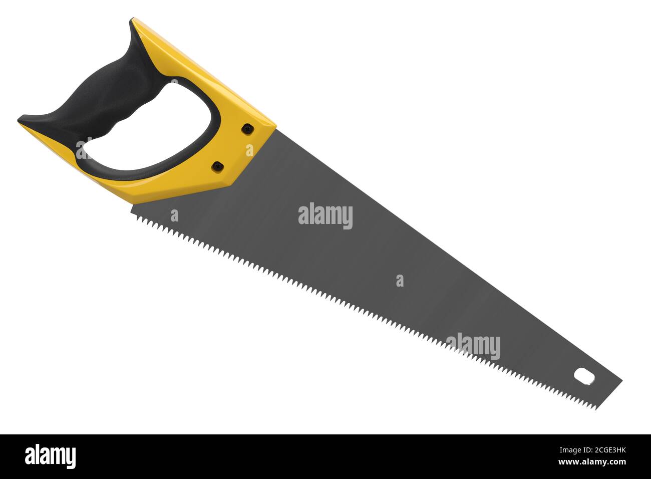 Hand saw with hardened teeth isolated on white. Tool for carpentry work ...