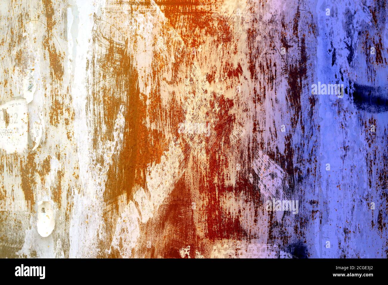 Photo wall texture old and rusty with paper and defects Stock Photo - Alamy