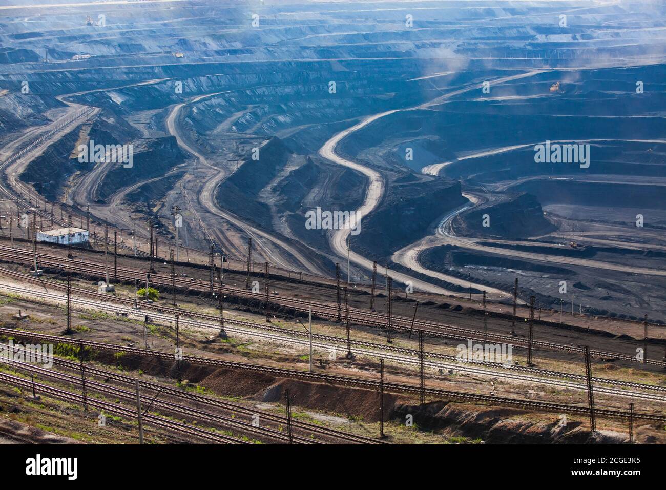 Open pit extraction of coal in quarry "Bogatyr", Ekibastuz, Kazakhstan ...