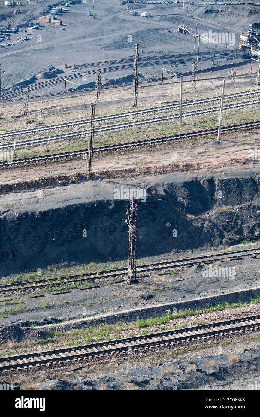 Open pit extraction of coal in quarry "Bogatyr", Ekibastuz, Kazakhstan ...