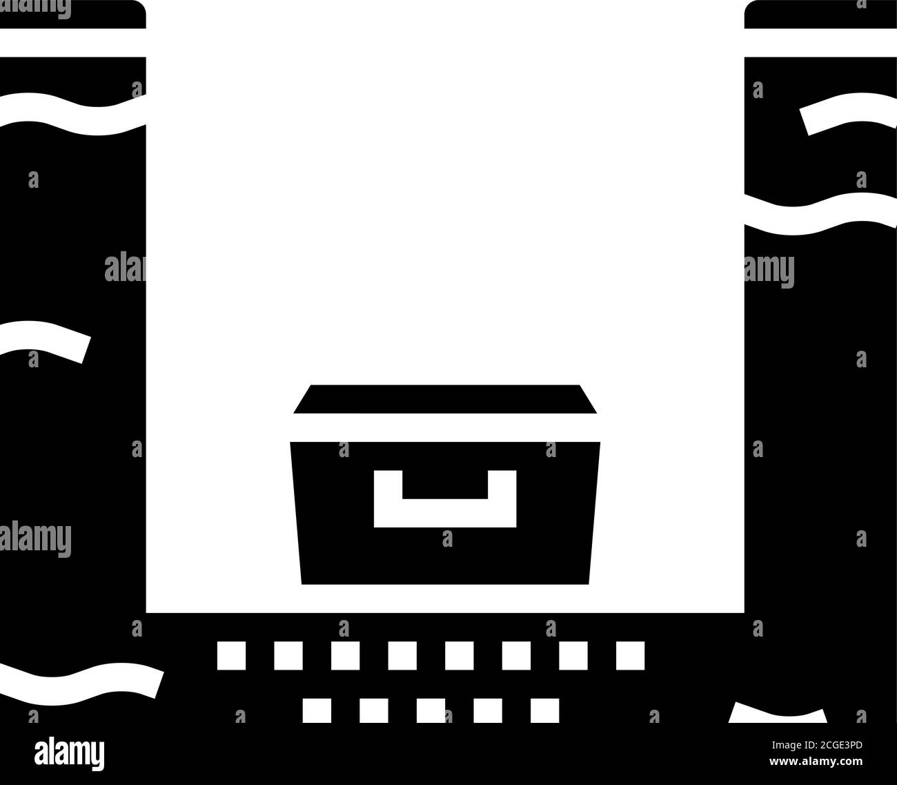 coffin in burial pit glyph icon vector isolated illustration Stock ...