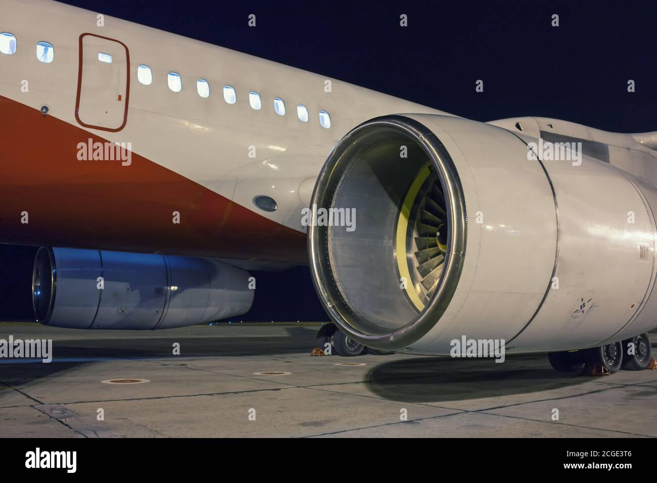 Aircraft engines in the night Stock Photo - Alamy