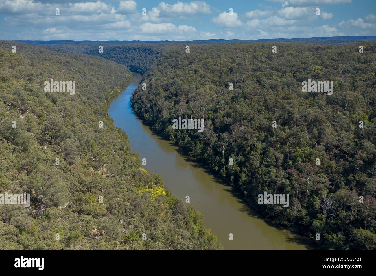 The Nepean River running through forest in regional New South Wales in ...