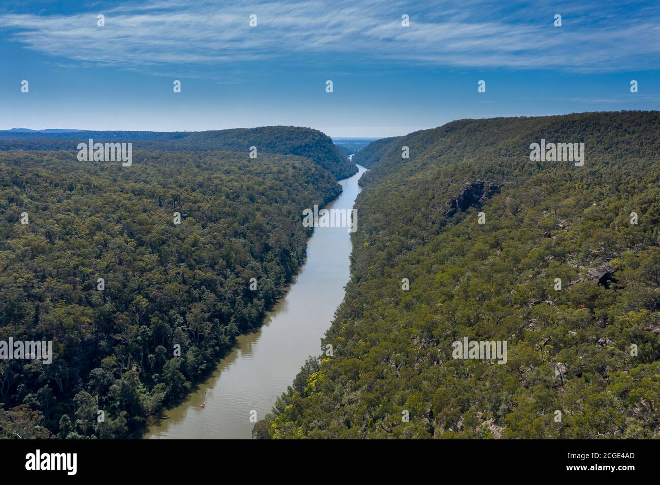 The Nepean River running through forest in regional New South Wales in ...