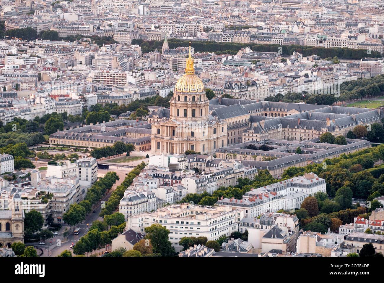 Aerial view of central Paris including Les Invalides Stock Photo - Alamy