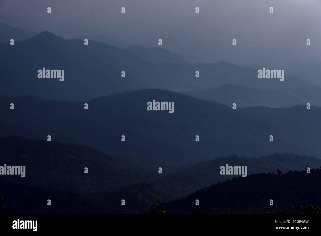 nature mountains clouds grey sky in Thailand. abstract blue texture ...