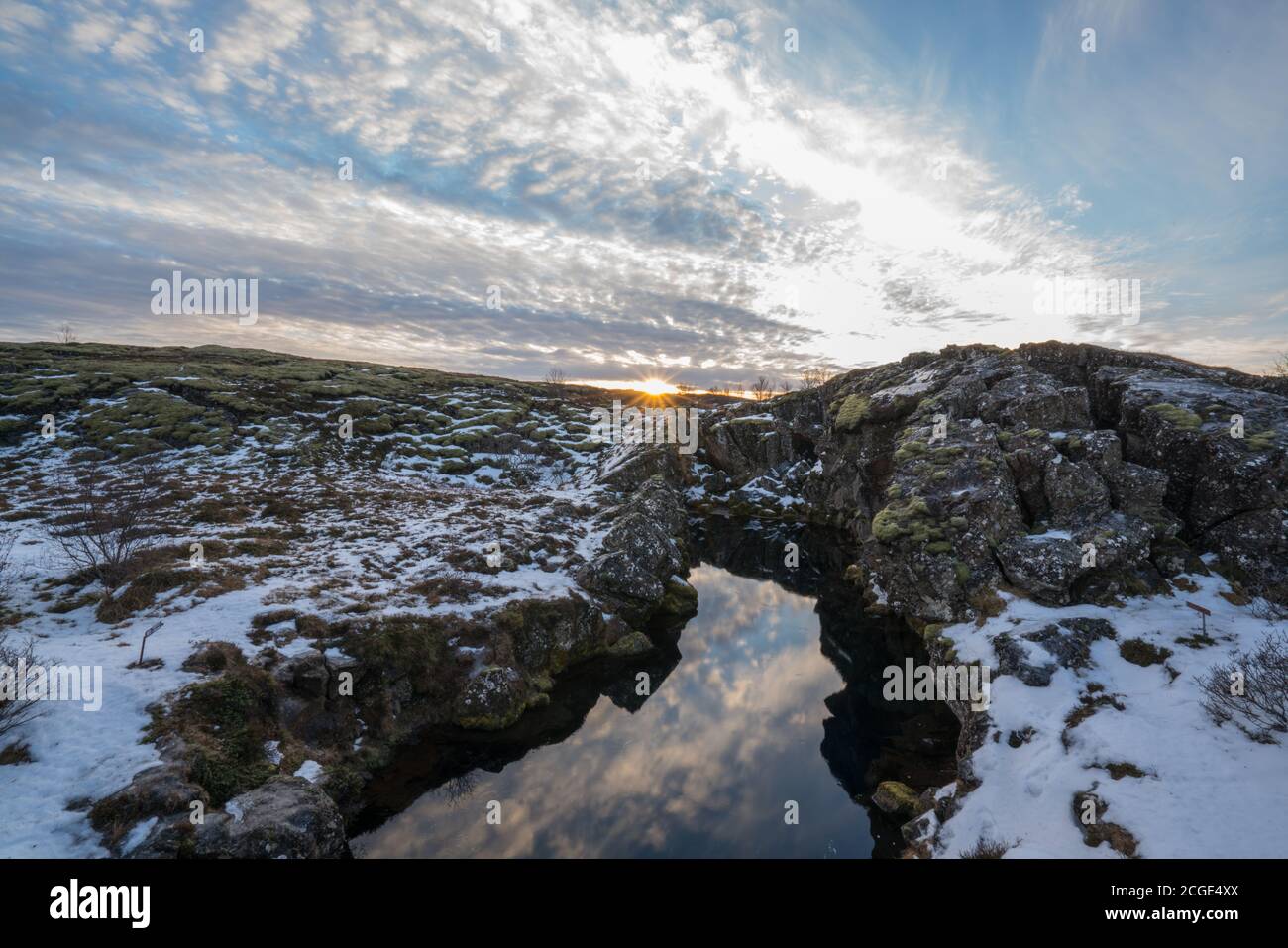 Þingvellir National Water filled Gorge Stock Photo - Alamy