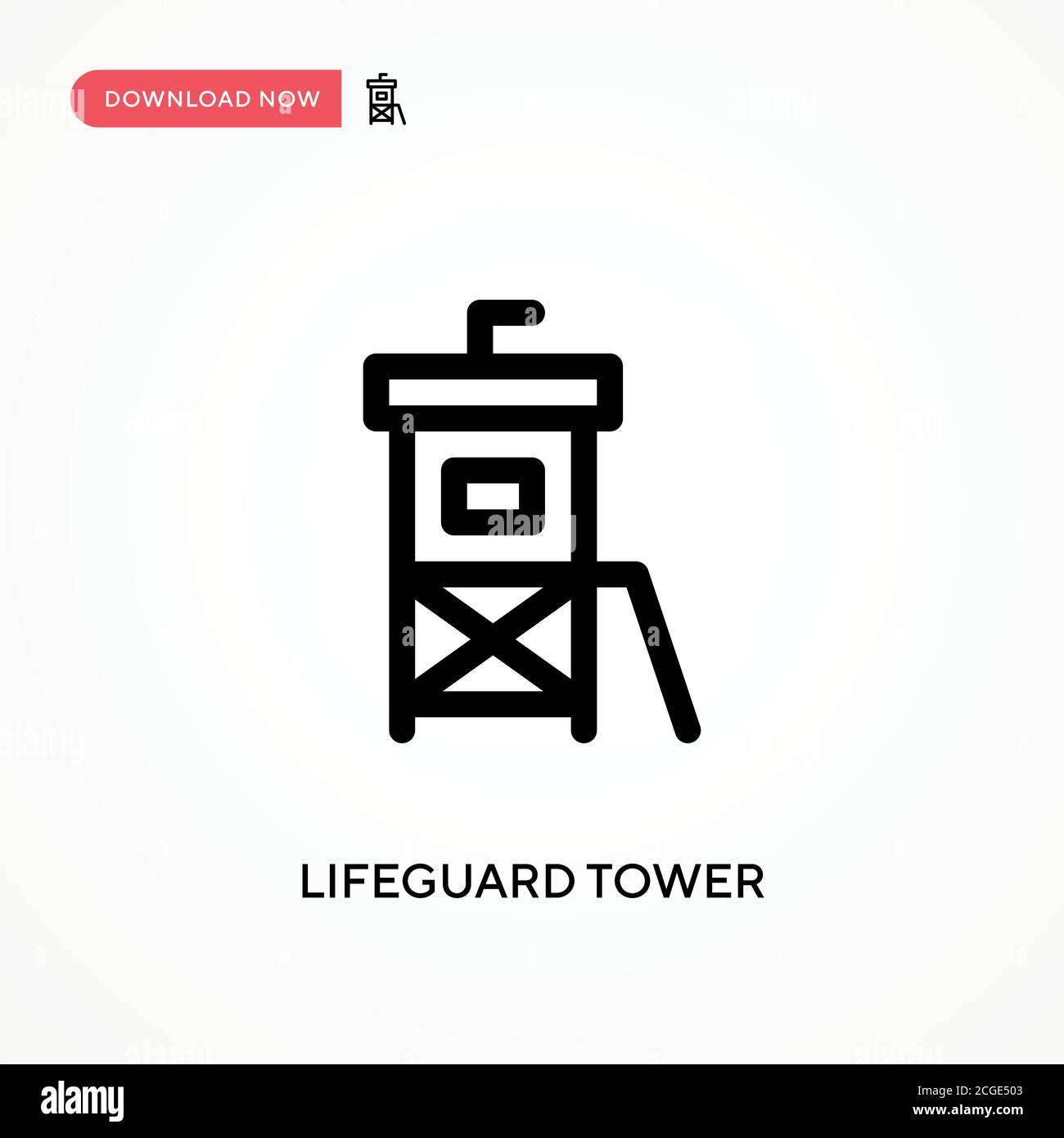 Lifeguard tower Simple vector icon. Modern, simple flat vector ...