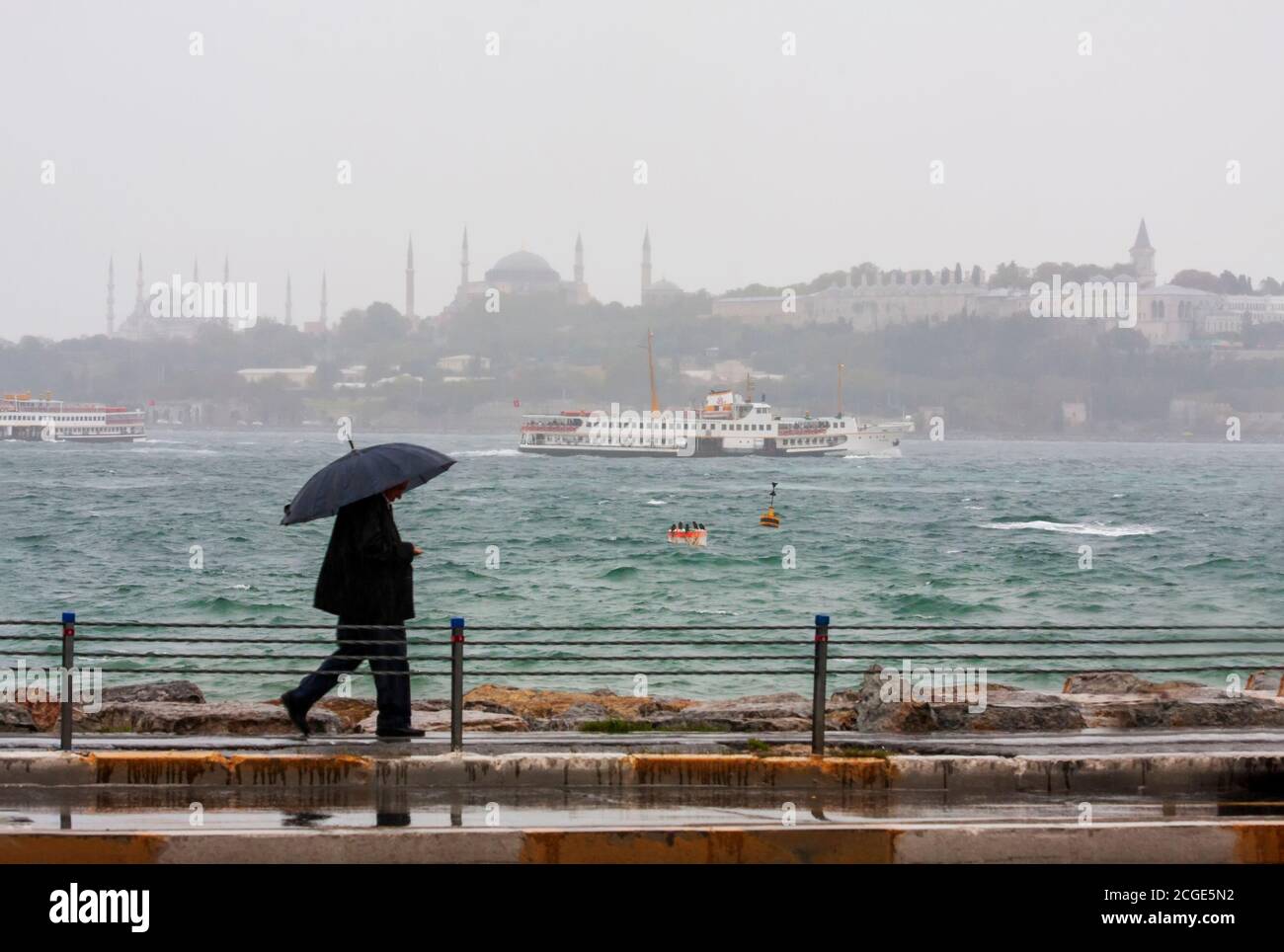 Istanbul, Turkey - October 5, 2008 : Rainy and foggy day at the ...