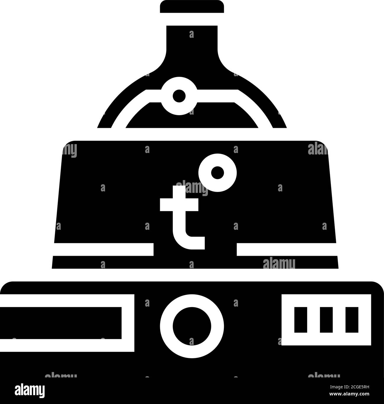 chemical lab heating equipment glyph icon vector isolated illustration ...