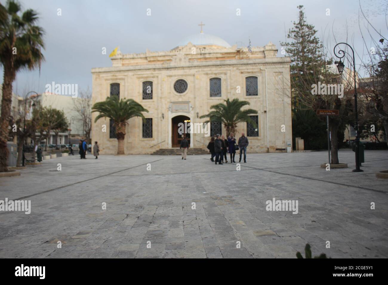 Saint Titus Basilica in Heraclion city in Crete island , Greece Stock ...