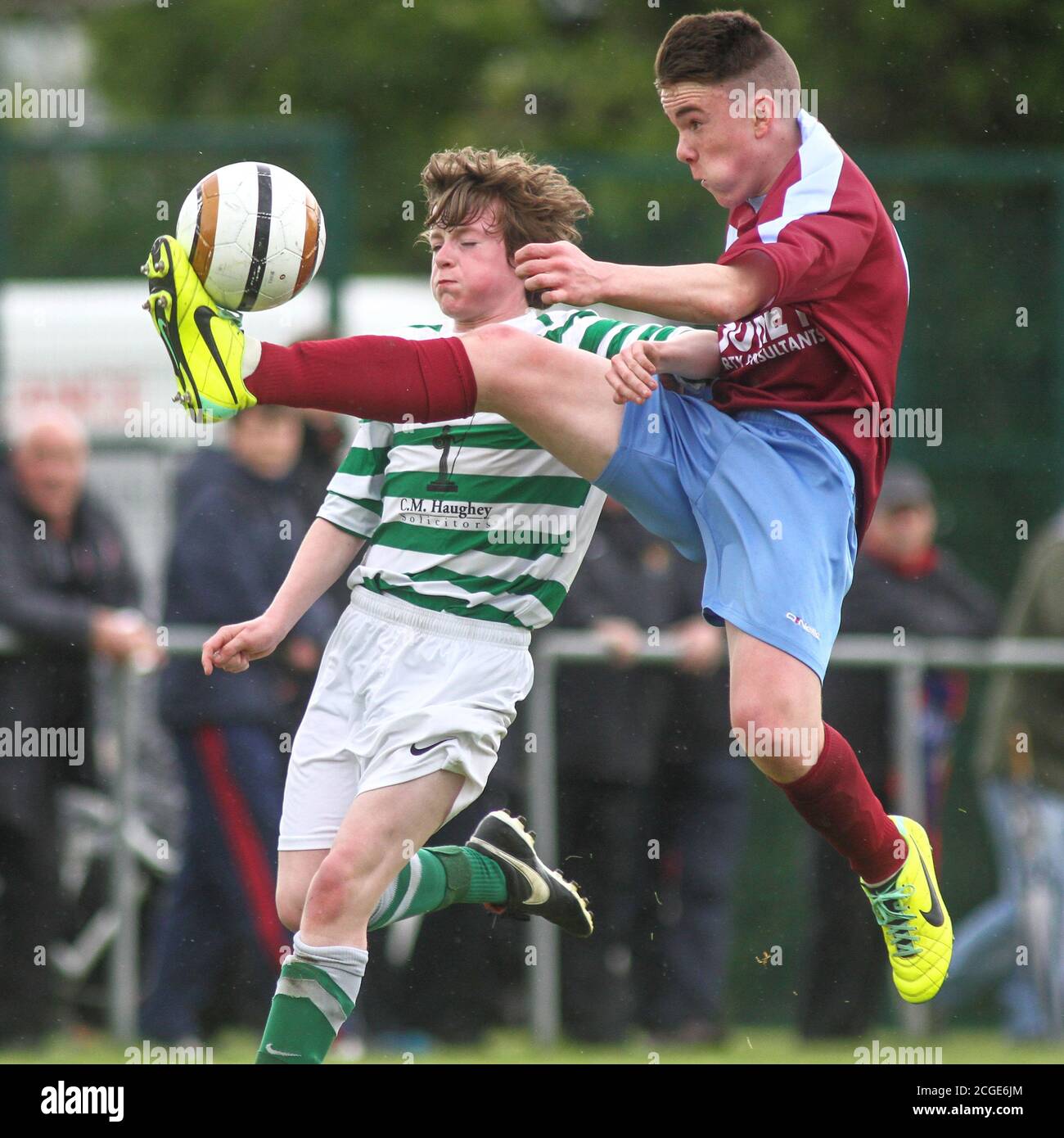 Aaron Connolly of Mervue United U14 in action against St. Francis. 18/5 ...
