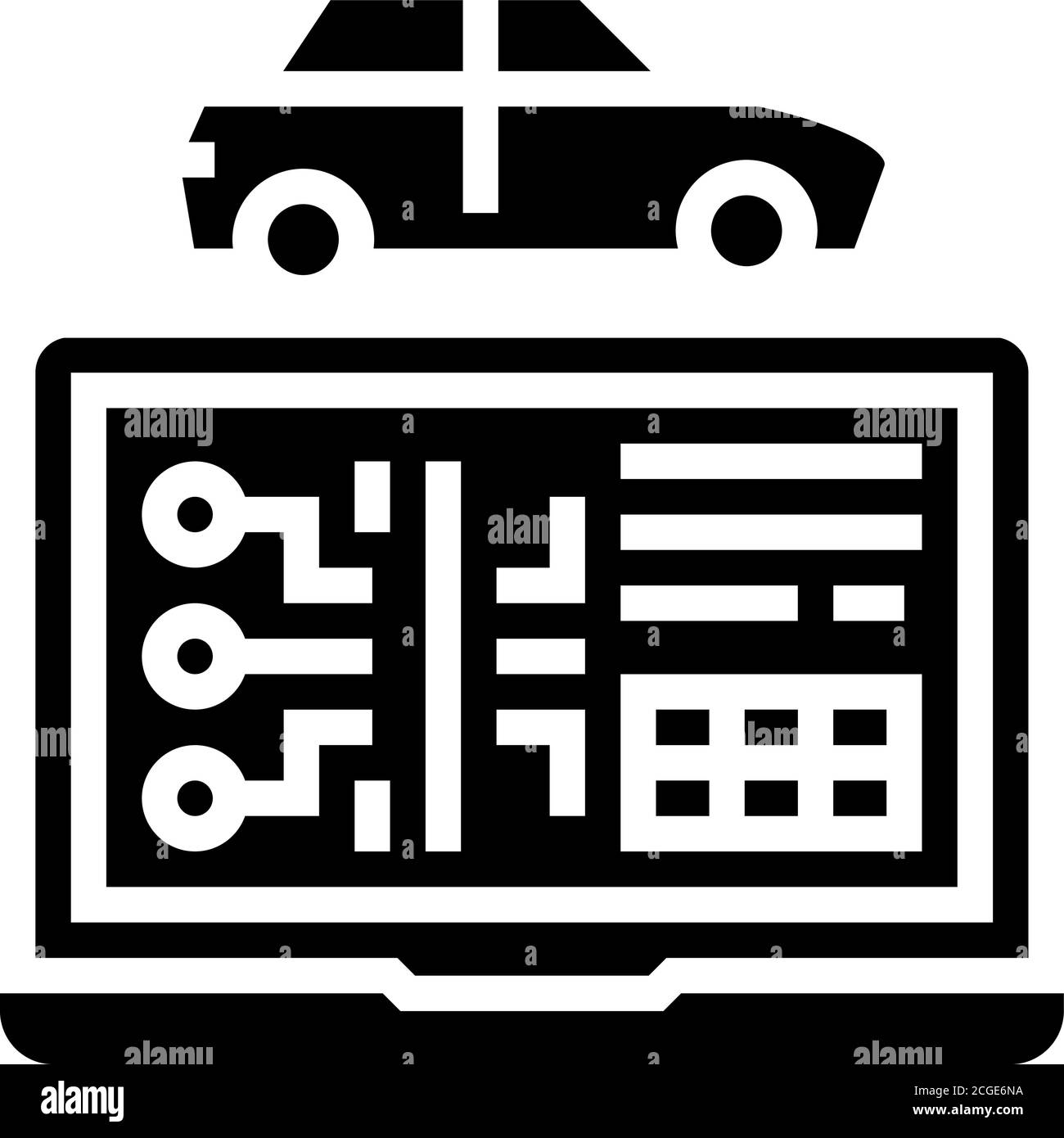 computer diagnostics glyph icon vector isolated illustration Stock ...