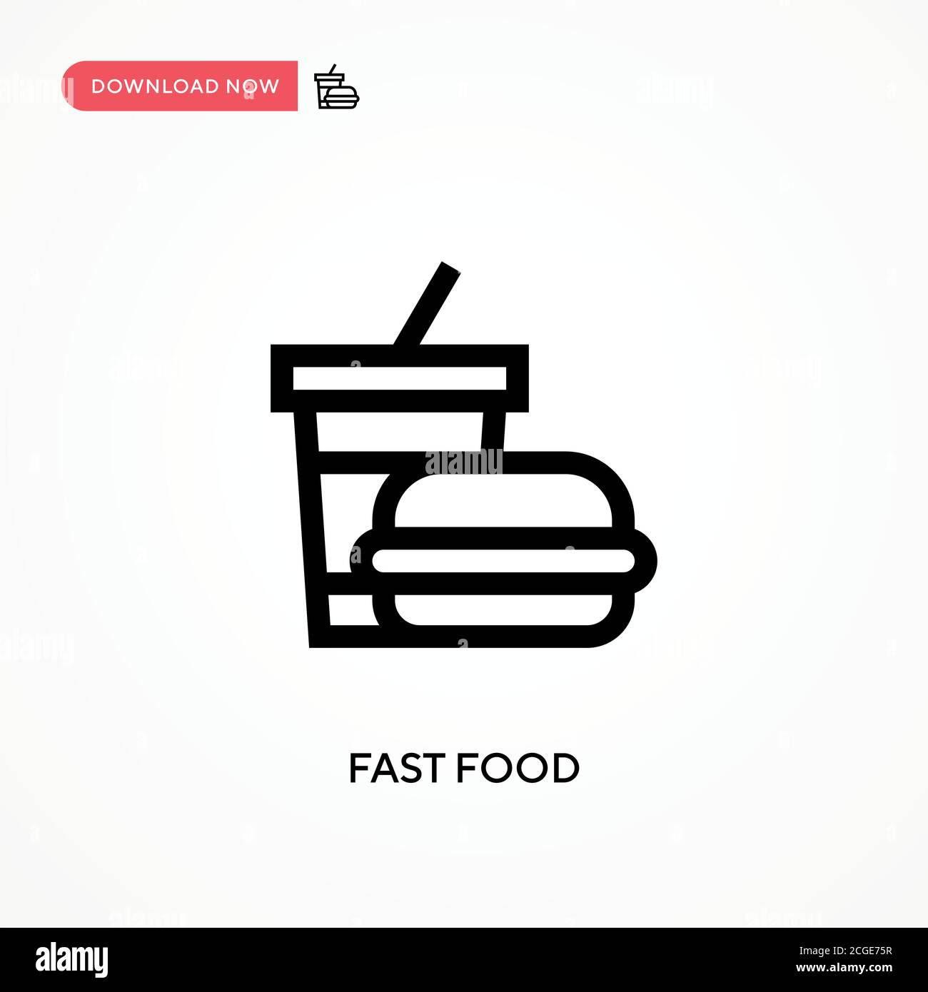 Fast food Simple vector icon. Modern, simple flat vector illustration ...
