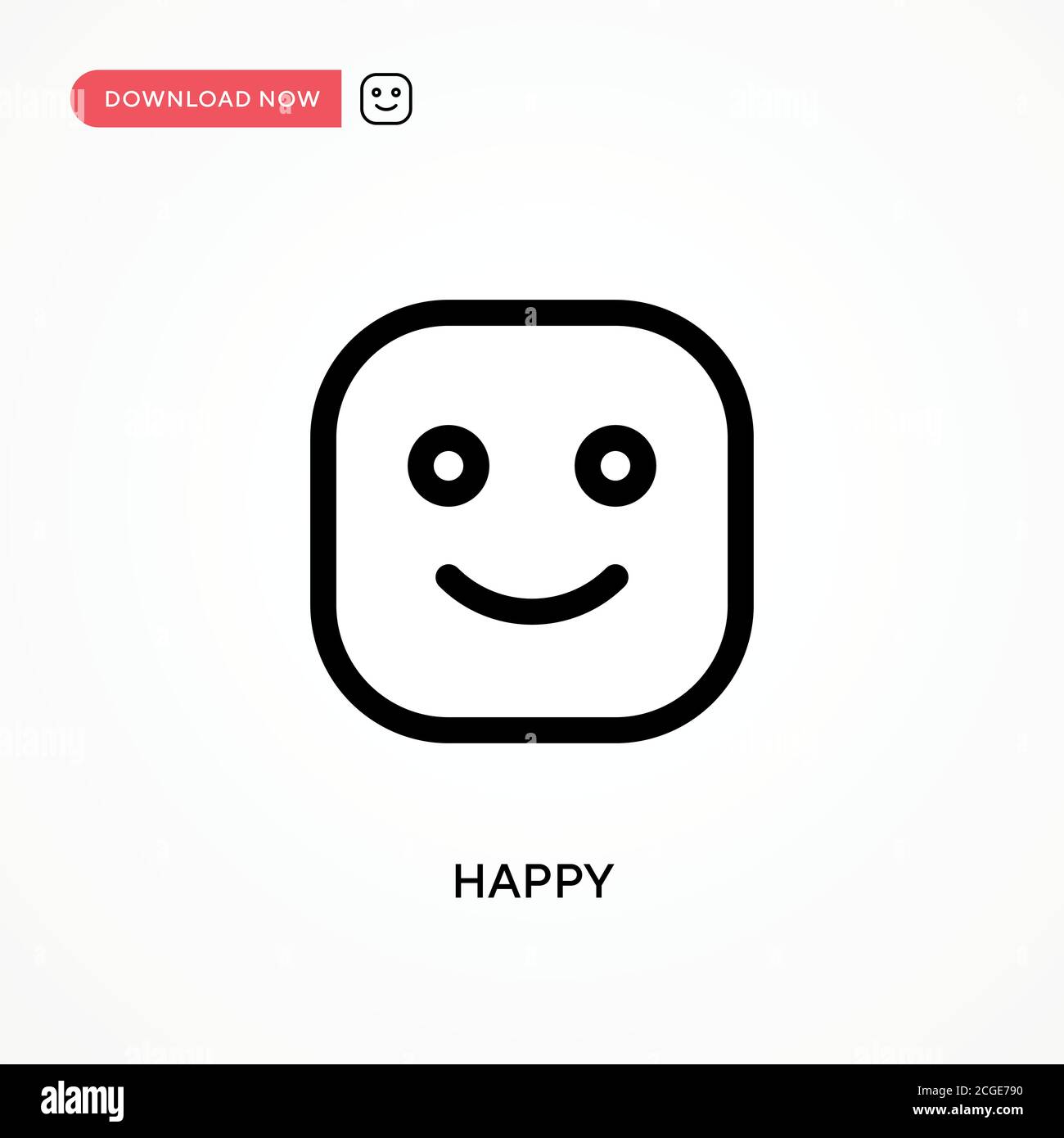 Happy Simple vector icon. Modern, simple flat vector illustration for ...