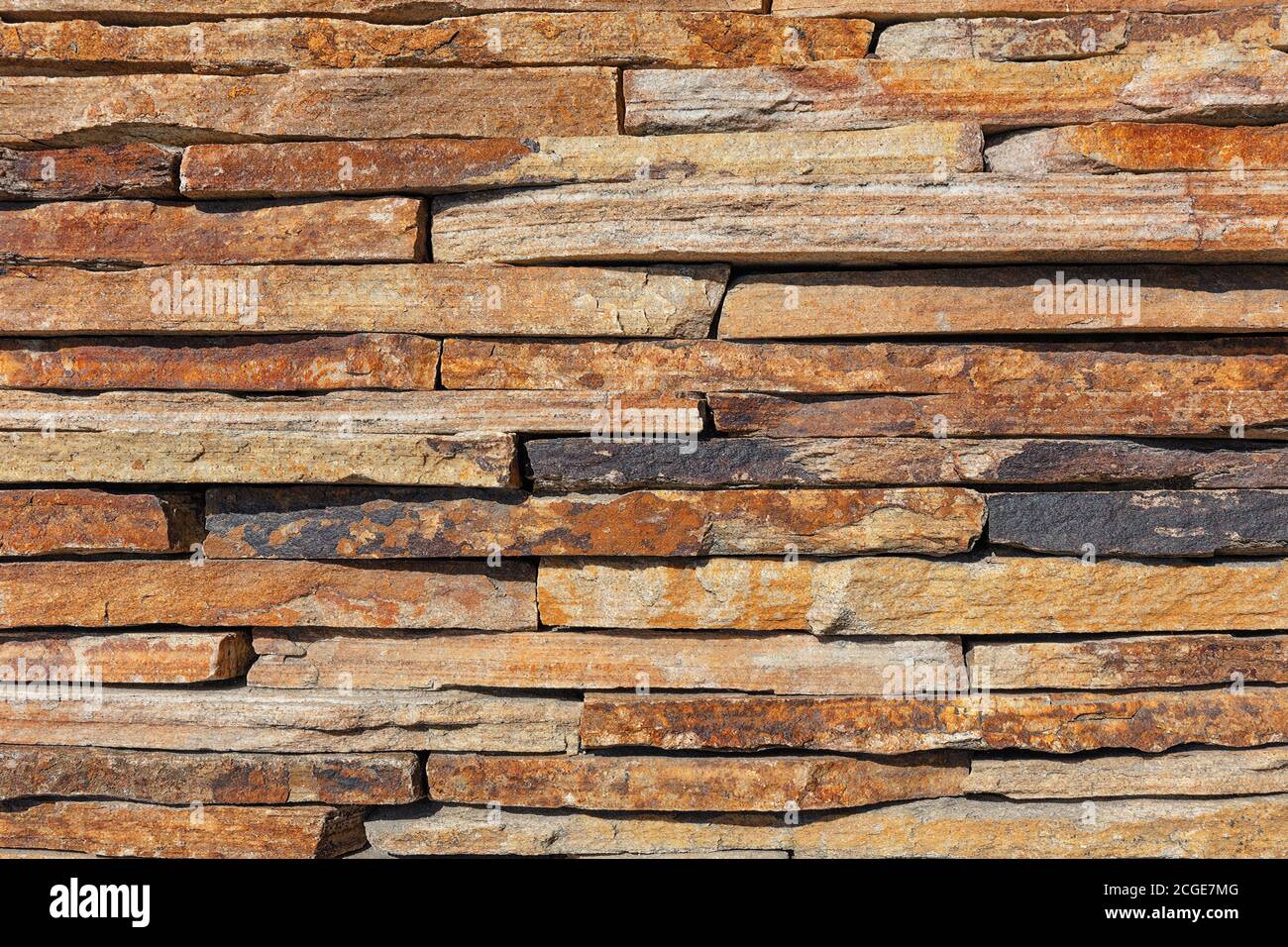 Wall background and texture of brown old slate stone, close-up Stock ...
