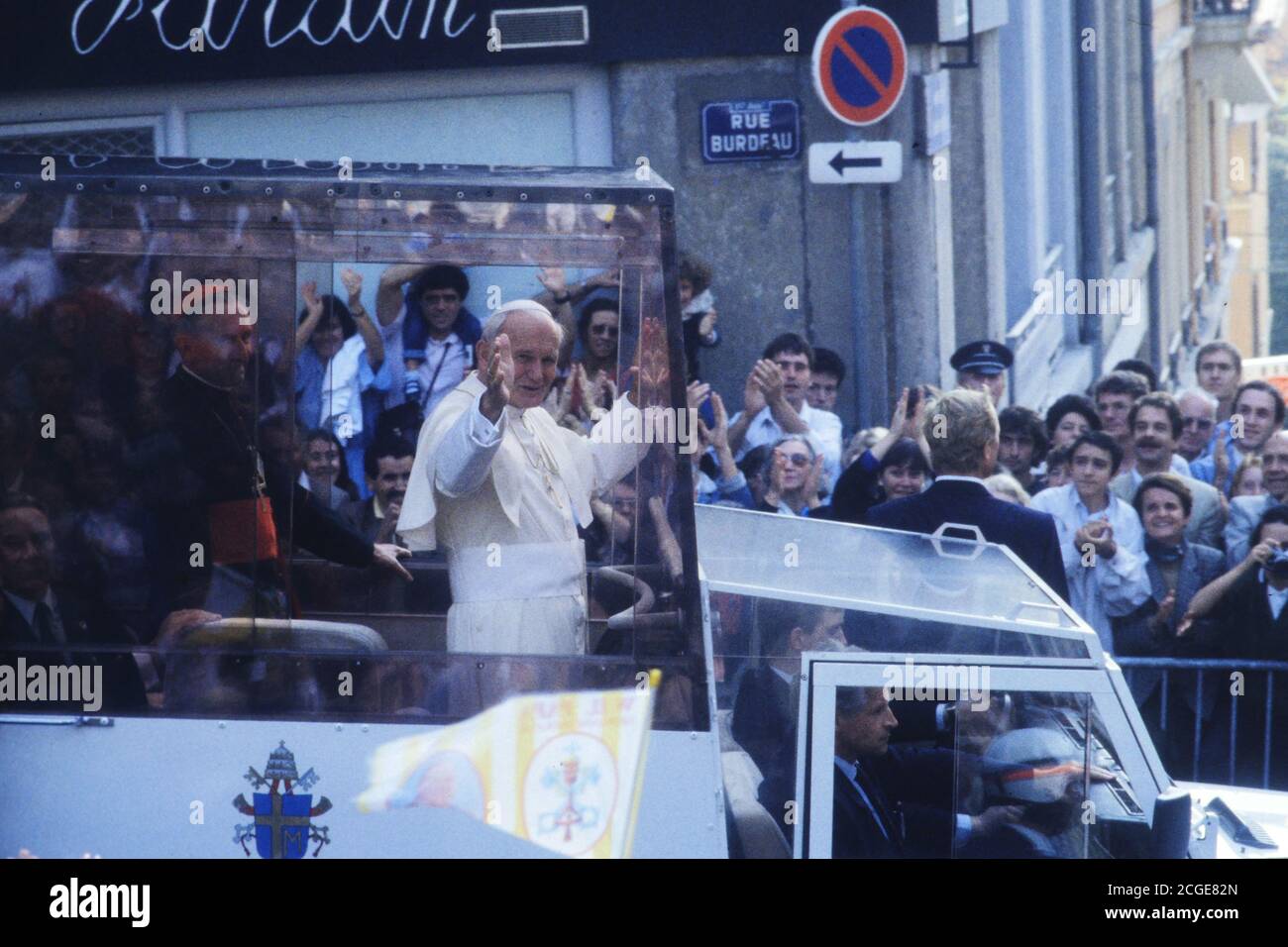 Pope John Paul II pays visit to Lyon, 1986, France Stock Photo - Alamy
