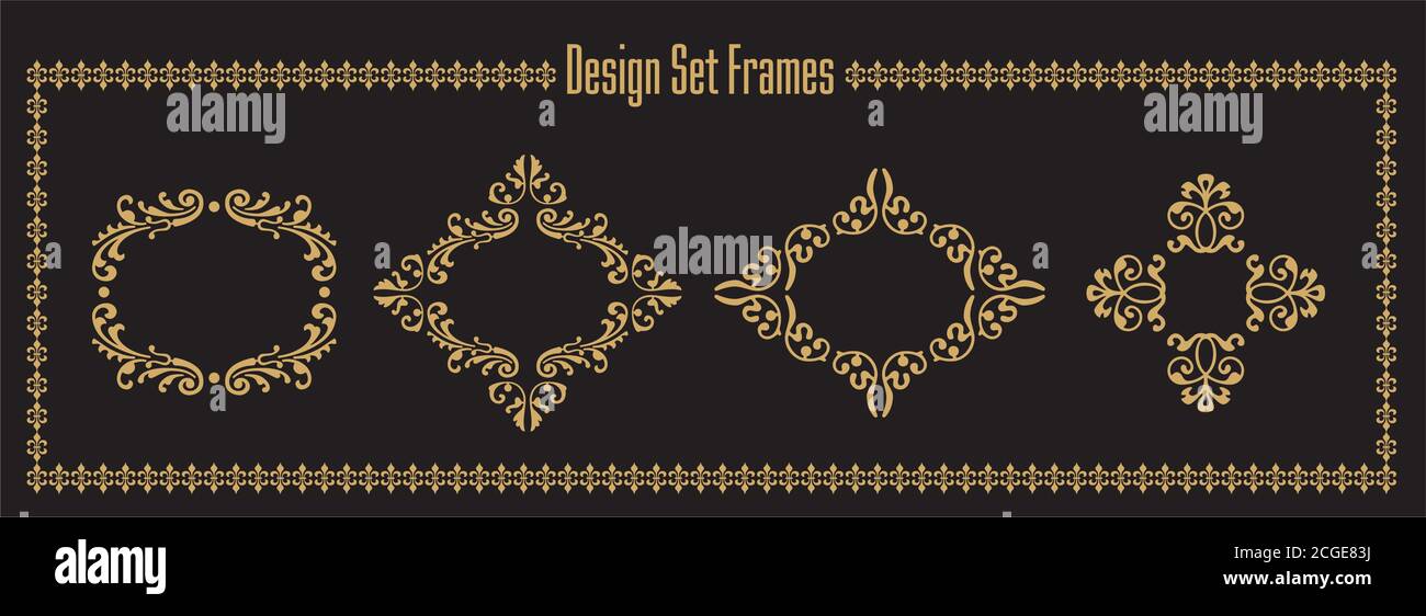 Frames collection in elegant shape. Vector illustration Stock Vector ...