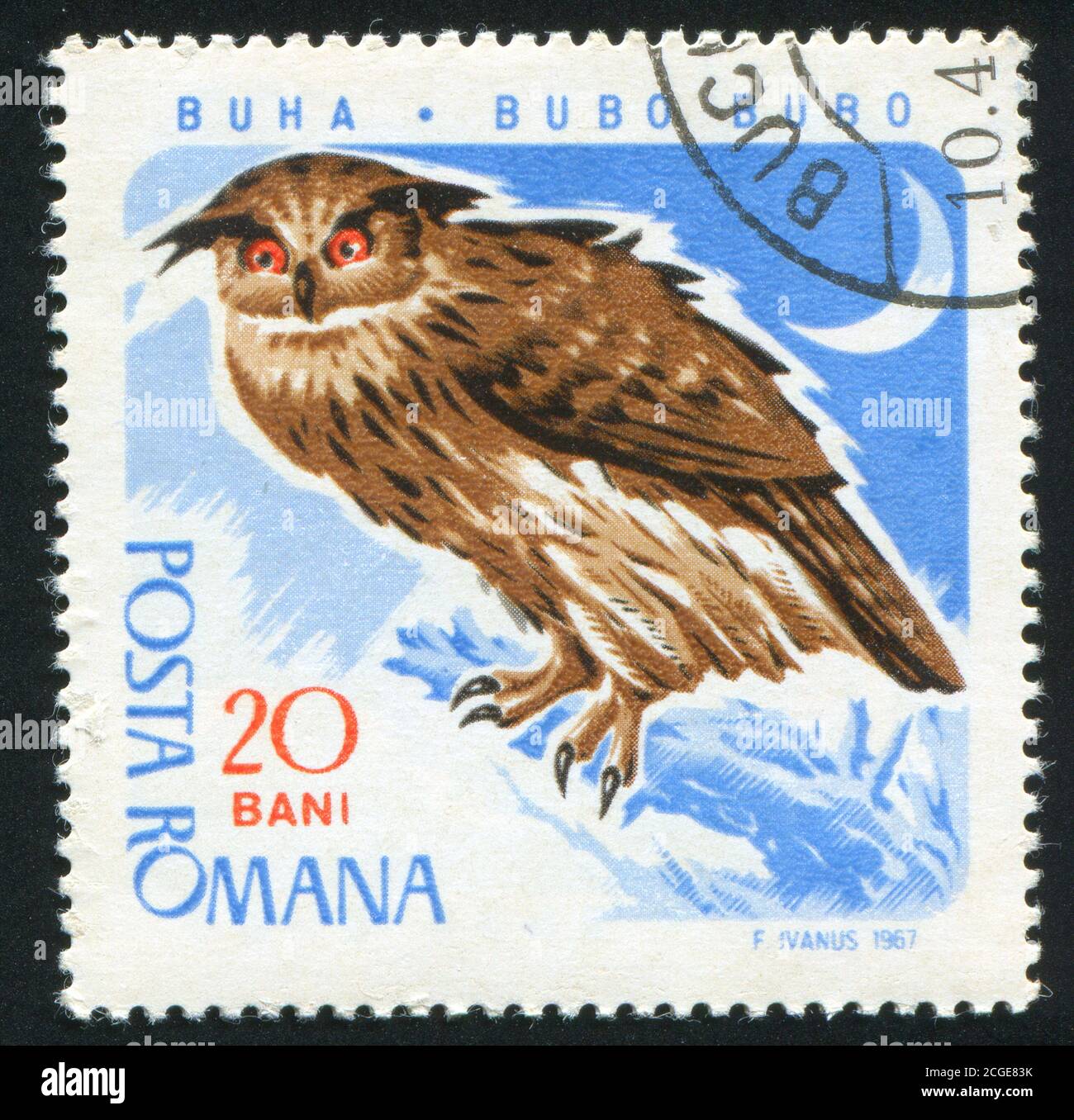 ROMANIA - CIRCA 1967: stamp printed by Romania, shows Eagle owl, circa ...