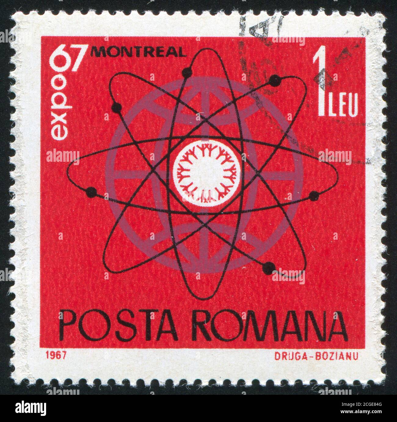 ROMANIA - CIRCA 1967: stamp printed by Romania, shows EXPO emblem and ...