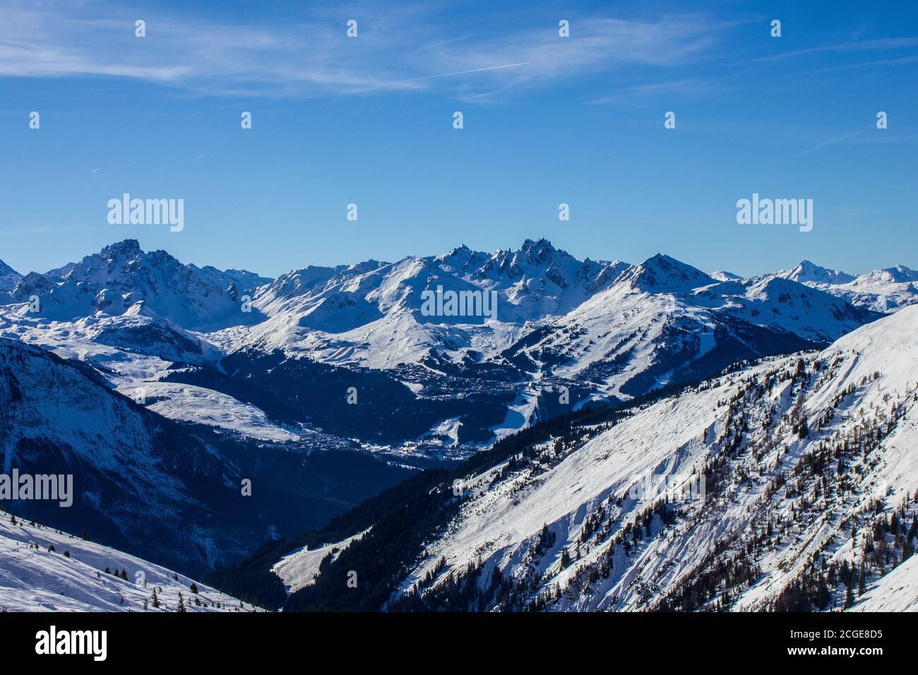 View of Courchevel Ski Area, French Alps Stock Photo - Alamy