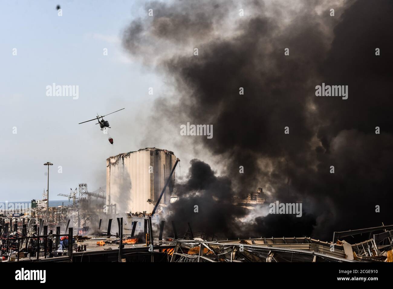 Beirut, Lebanon, 10 September 2020. A fire broke out at a warehouse in ...
