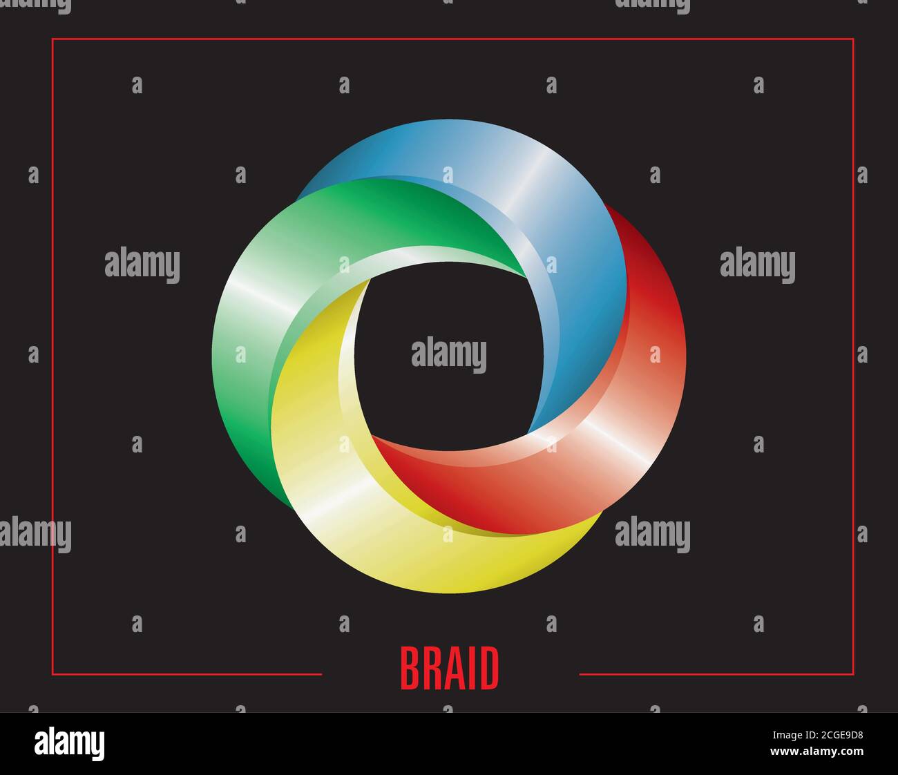 Colorful intertwined logo, symbol design element. Vector illustration ...