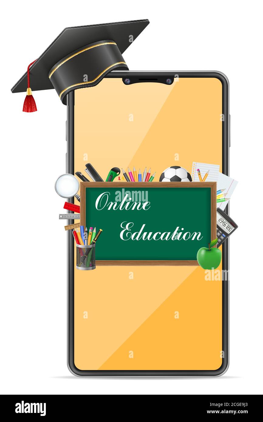 smartphone concept online education vector illustration isolated on ...
