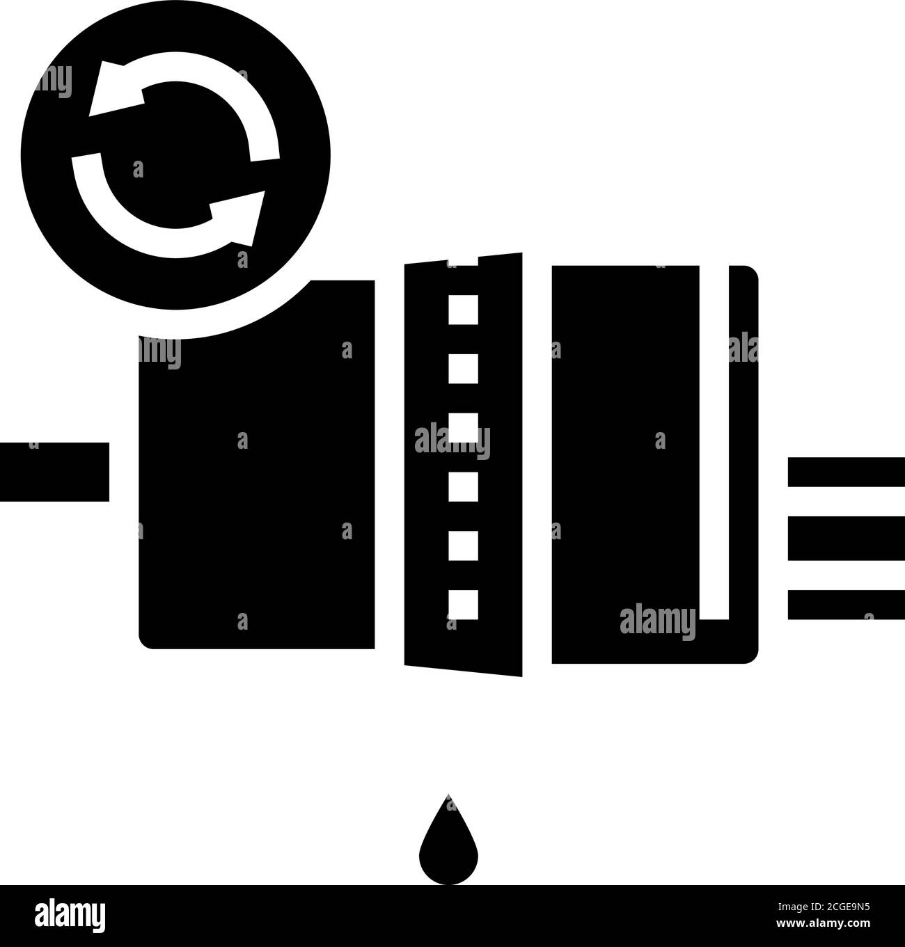 fuel filter replacement glyph icon vector isolated illustration Stock ...