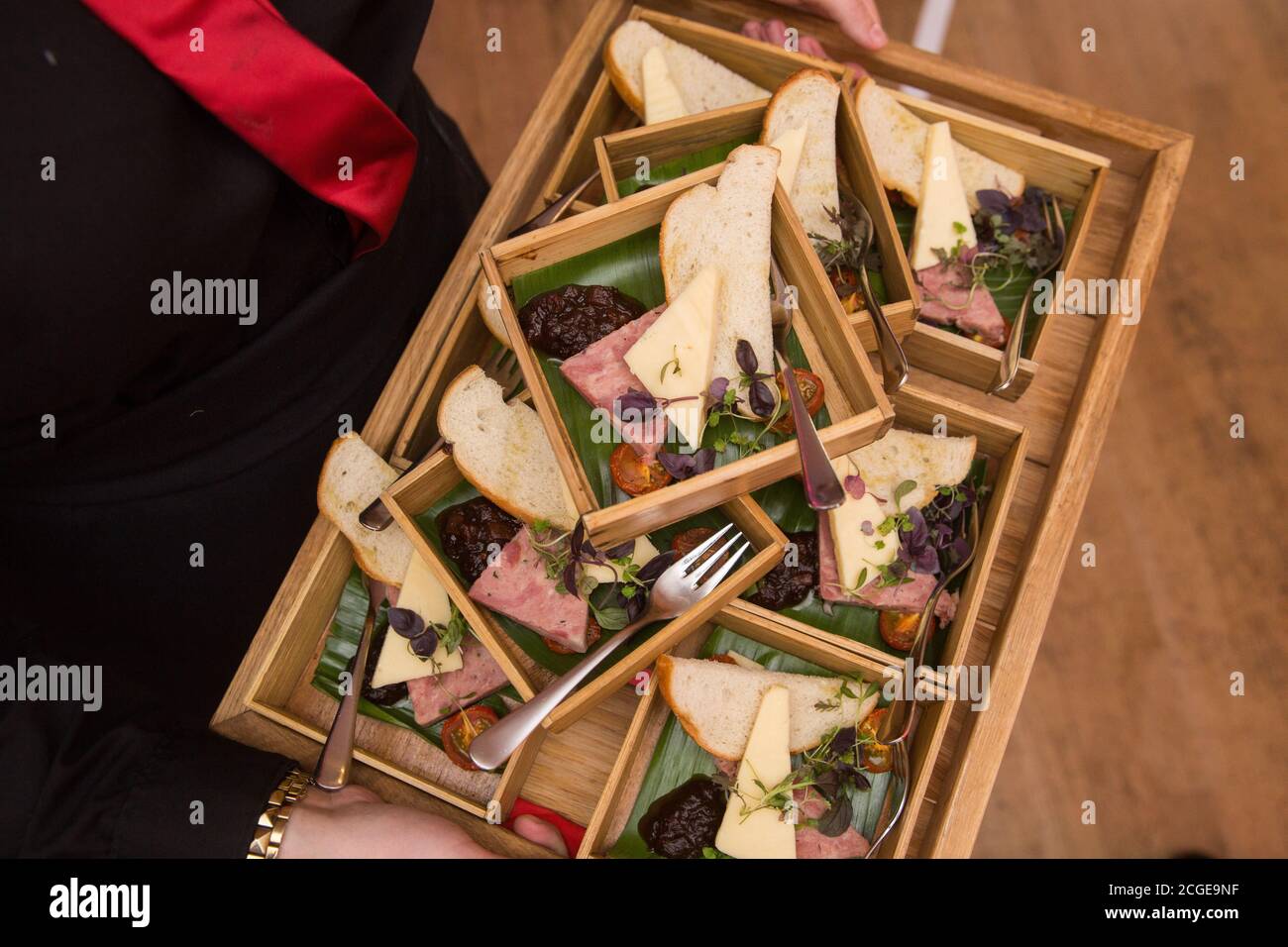 ham, cheese and bread finger food Stock Photo - Alamy